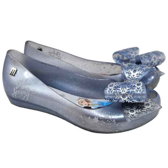 Melissa | Shoes | Melissa 3 Frozen Ballet Flat Bow Anna Elsa Snow Blue ...